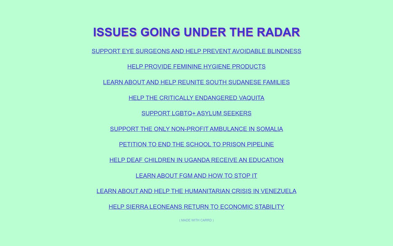 issues going under the radar